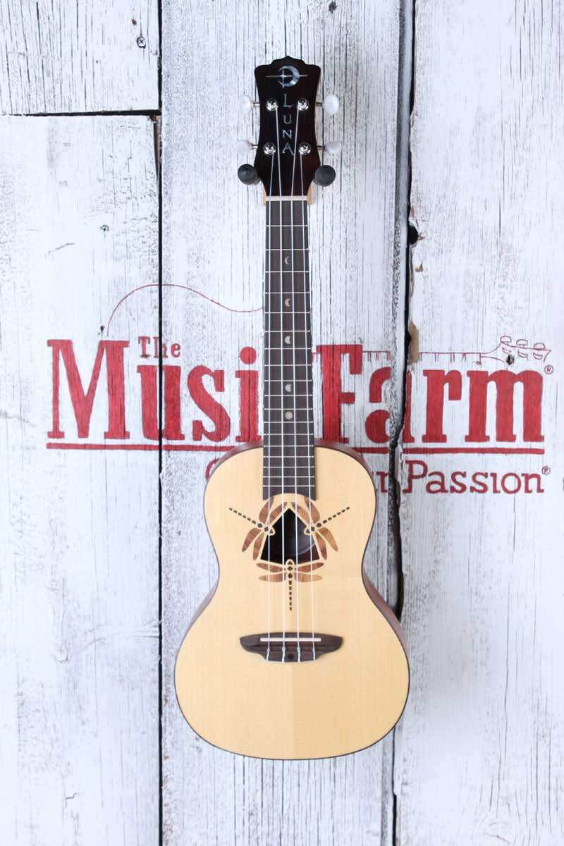 Luna UKE DFY SPR Dragonfly Concert Ukulele Solid Spruce Top with Gig B ...