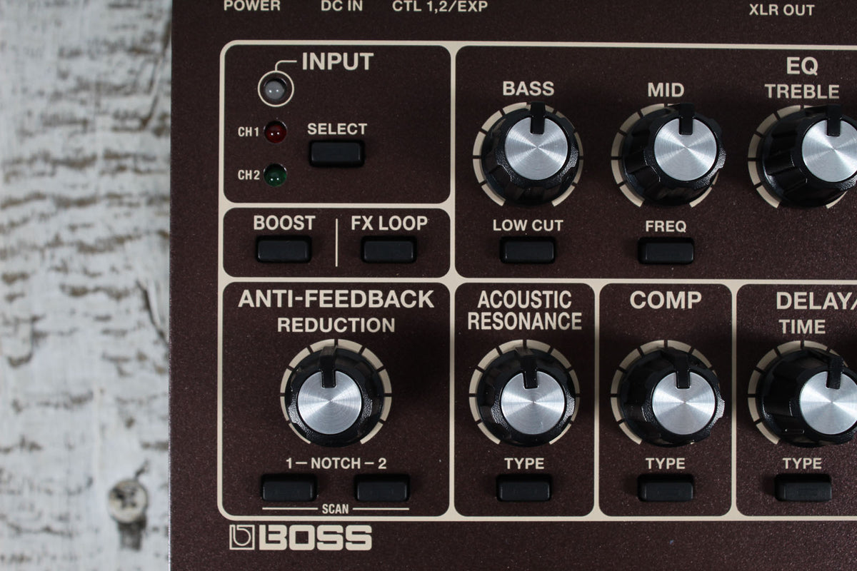 Boss AD-10 2 Acoustic Preamp 2 Channel Acoustic Guitar Preamp / DI Eff ...